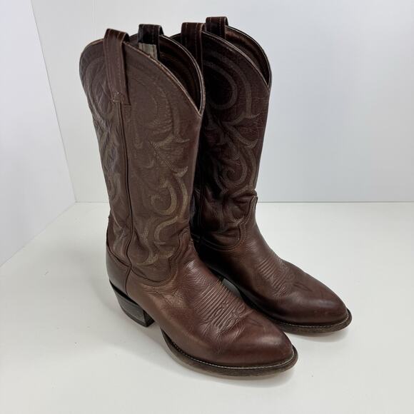 Tony Lama | Shoes | Tony Lama Walnut Ol Buck Cowboy Boots Mens 7d Brown ...